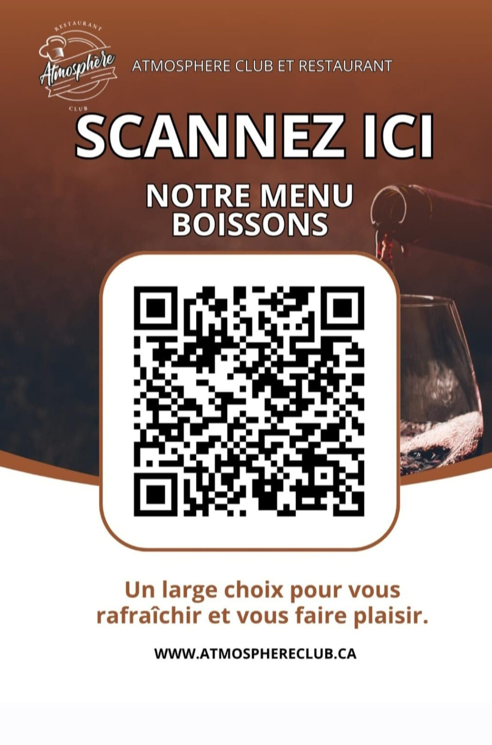 Le menu – Atmosphere Club